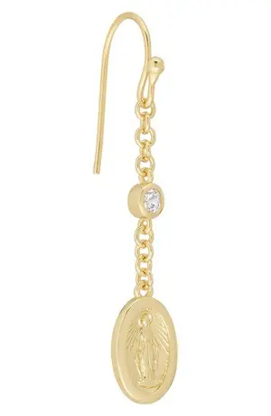 ATHRA LUXE Virgin Mary Drop Earrings