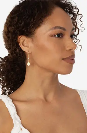 ATHRA LUXE Virgin Mary Drop Earrings