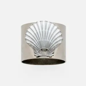 JOANNA BUCHANAN Painted Shell Napkin Rings - White