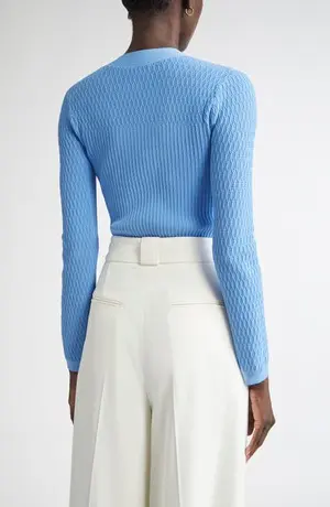 St. John Mixed Stitch Henley Sweater