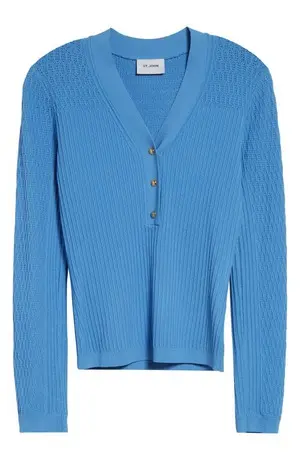 St. John Mixed Stitch Henley Sweater