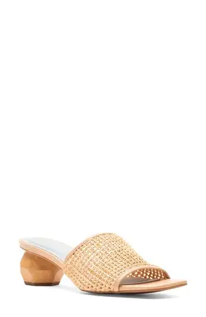 FRANCES VALENTINE Raffia Block Heel Sandal - Natural