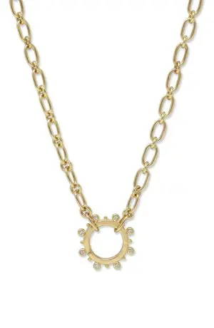 Anzie Dew Drop Marine Diamond Pendant Necklace - Gold
