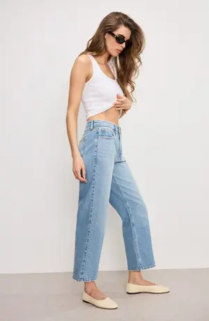 Good American Good 90s Crop Relaxed Jeans - Indigo964