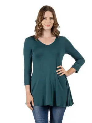 24seven Comfort Apparel Plain Kaftans Tunics