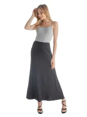 Black Elasticated Waist Maxi Skirts