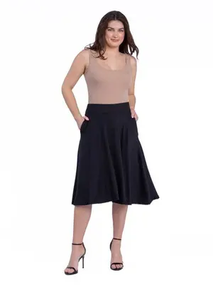 24seven Comfort Apparel Midi Skirts