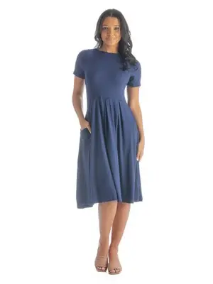 24seven Comfort Apparel Flared Day Dresses