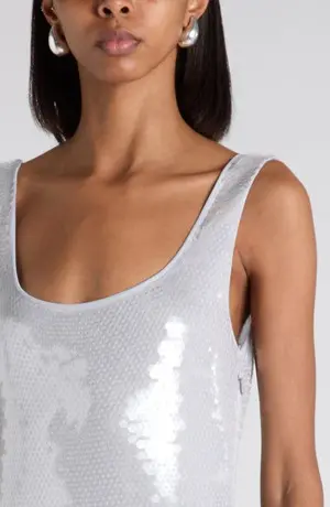 Bottega Veneta Sleeveless Sequin Gown - Grey