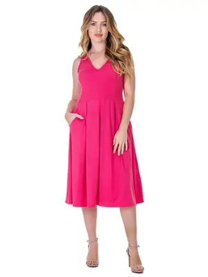 24seven Comfort Apparel Belted Day Dresses