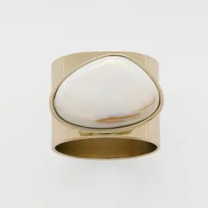 JOANNA BUCHANAN Gilt Edge Shell Napkin Rings - Cream