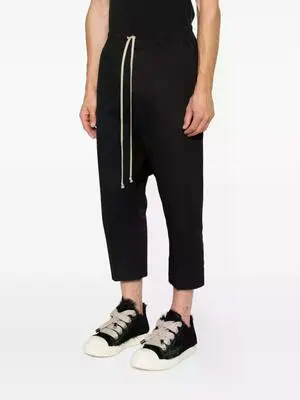 Rick Owens Drawstring Cropped Trousers - Black