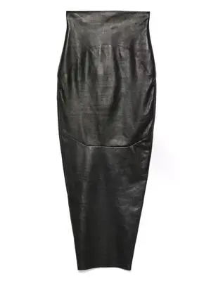 Paneled Leather Maxi Skirts