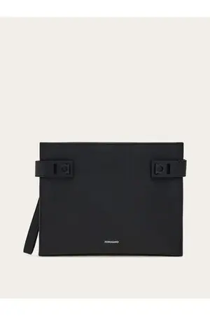 FERRAGAMO Pouch With Hug Buckle - Black