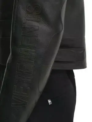 Vetements Logo-embossed Leather Jacket
