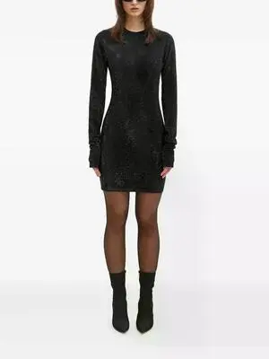 Vetements Rhinestone-embellished Mini Dress - Black