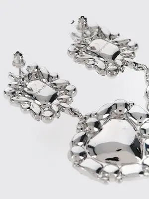 SELF-PORTRAIT Embellished Crystal Heart Drop Earrings