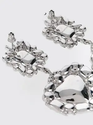 SELF-PORTRAIT Embellished Crystal Heart Drop Earrings