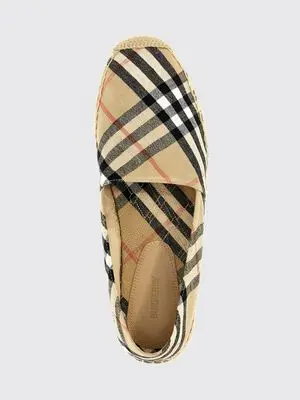 Burberry Mews Espadrilles In Vintage Check Linen - Sand
