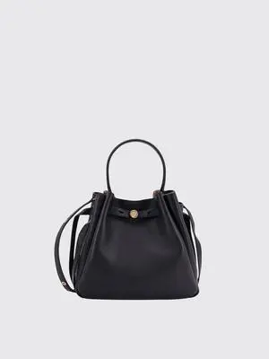 Tory Burch Romy Mini Handbag In Pebbled Leather - Black