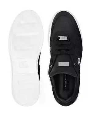 Philipp Plein Cocco Nubuck Low-top Sneakers - Black
