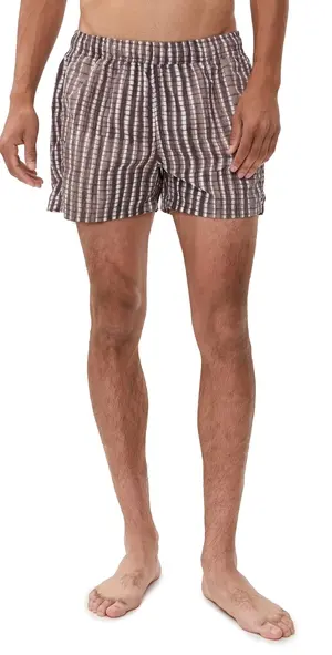 AUTO-REPLY Printed Sebastian Swim Trunks - Driftwood Brown