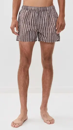AUTO-REPLY Printed Sebastian Swim Trunks - Driftwood Brown