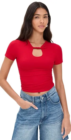 Red Cut Out Tops
