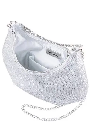 Nina Daryn Chain Top Handle Bag - Silver