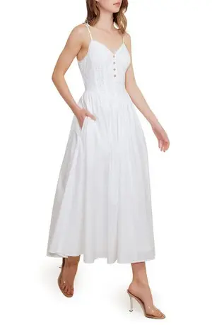 FREEMARKET Eyelet Tie-strap Maxi Dress