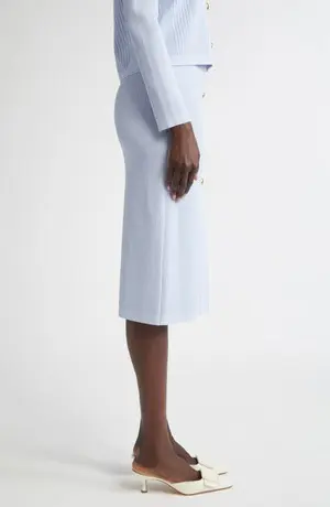 St. John Mixed Stitch Ribbed Knit Skirt