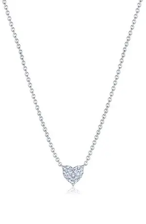Kwiat Diamond Heart Pendant Necklace - White 5br Diamond 0.30 Cts