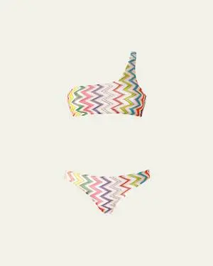 Missoni Zig-zag Asymmetric Two-piece Swimsuit