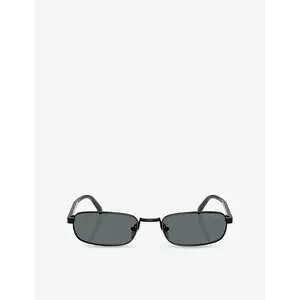 Prada Rectangle-frame Metal Sunglasses - Black