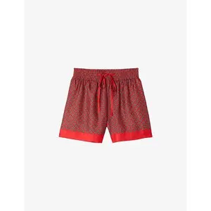 Sandro Scarf-print Drawstring-waist Woven Shorts
