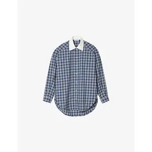 Sandro Checked Rhinestone-embellished Cotton Shirt