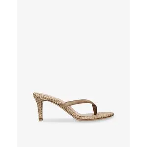 GIANVITO ROSSI Calypso Suede And Raffia Heeled Sandals - Camel