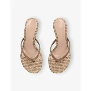 GIANVITO ROSSI Calypso Suede And Raffia Heeled Sandals - Camel