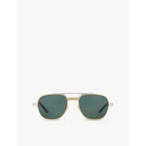 CARTIER Pilot-frame Metal Sunglasses - Gold