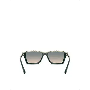 Chanel Rectangle-frame Acetate Sunglasses - Green