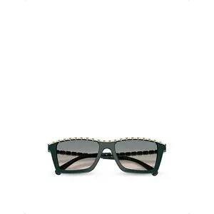 Chanel Rectangle-frame Acetate Sunglasses - Green