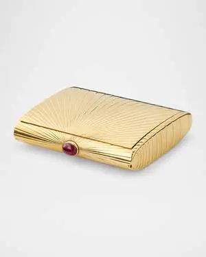NM ESTATE Estate Cartier 18K Yellow Gold Compact Mirror - Ruby