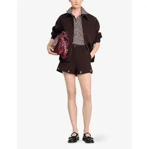 Sandro Button-embellished High-rise Shorts