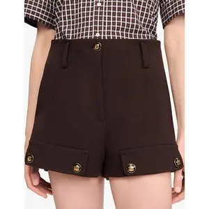 Sandro Button-embellished High-rise Shorts