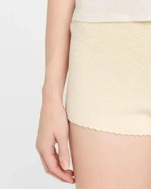 Solid & Striped The Celeste Knit Micro Shorts - Ecru