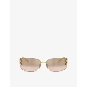 Miu Miu Mu A51s Square-frame Sunglasses - Gold