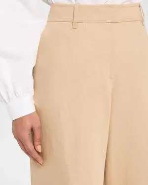 Lafayette 148 New York Charles Wide-leg Twill Pants - Natural