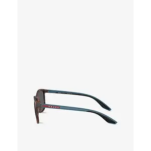 Prada Polarised Pillow-frame Sunglasses - Brown