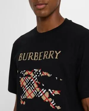 Burberry Apos;s Cotton Cross Stitch Ekd​ Graphic T-shirt - Black