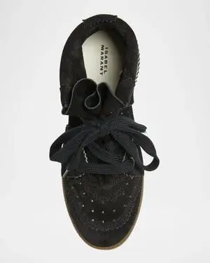 Isabel Marant Étoile Bobby Suede Wedge Sneakers Black